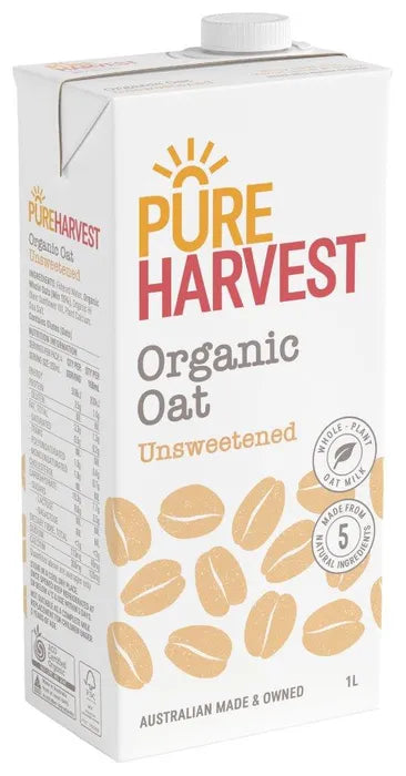 Organic Oat Milk - Unsweetened- Pure Harvest - 1L – Monika's Organics